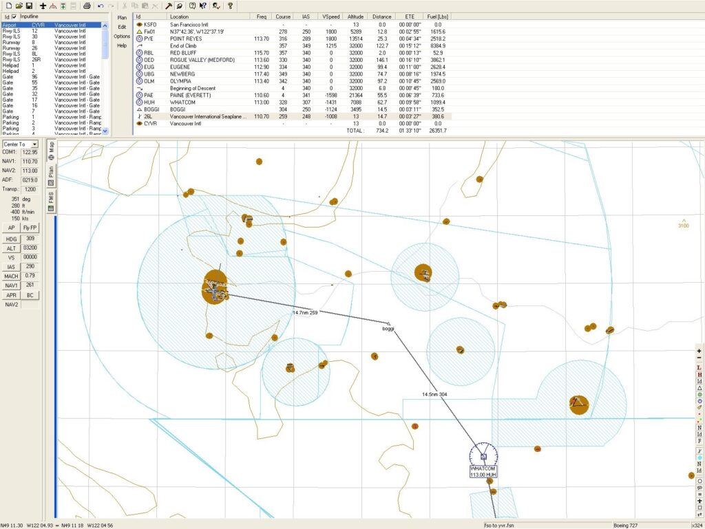 RR-CPAIR-SFO to YVR flight plan with YVR arrival map – simFlight