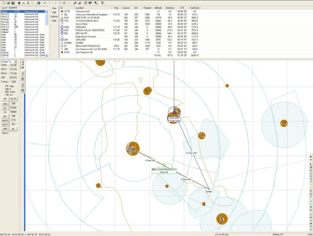 RR-CPAIR-YVR to SFO flight plan with SFO arrival map – simFlight