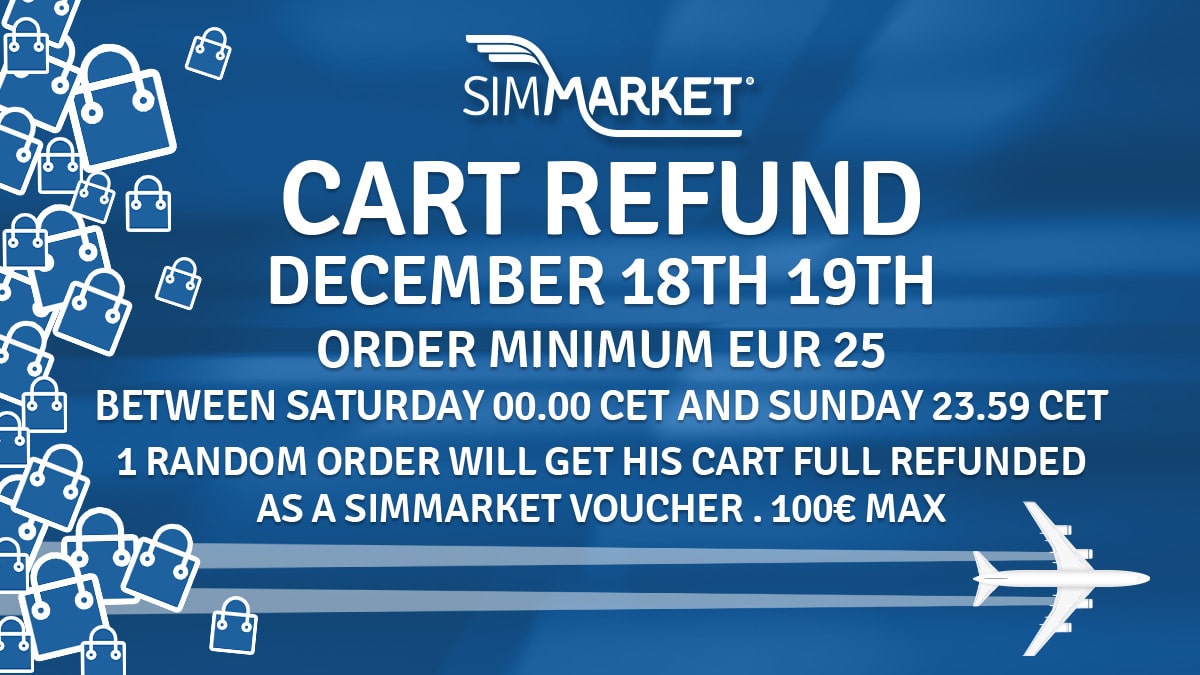 simMarket “Cart Refund” is back this Weekend December 18 and 19 – simFlight