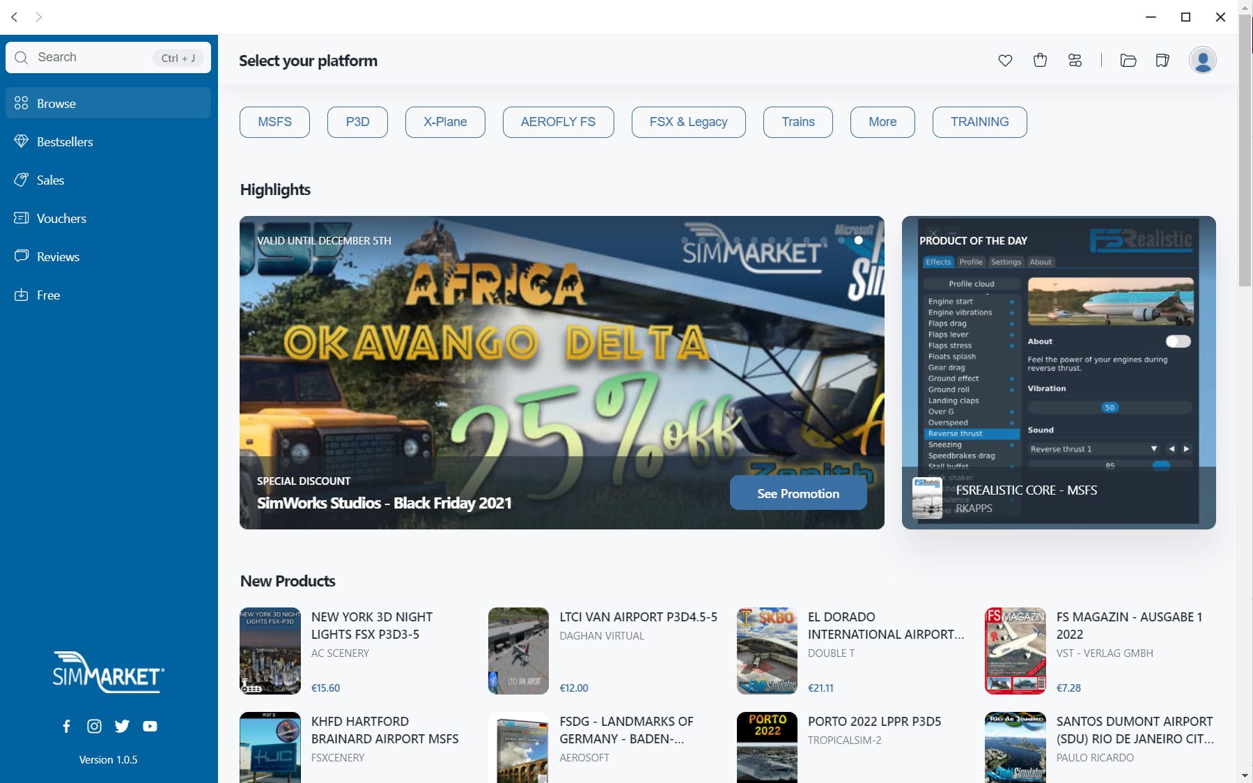 SIMMARKET App Update v1.0.5 – simFlight