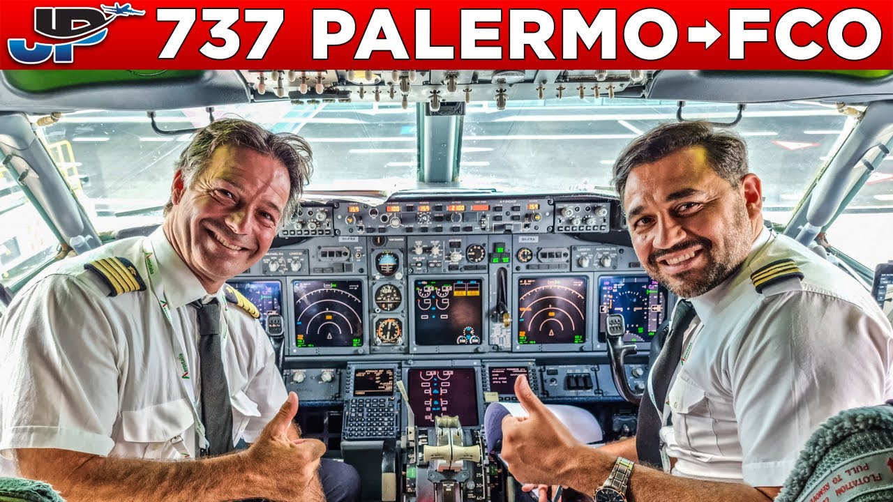 Just Planes – Aeroitalia 737-800 Cockpit Palermo to Rome – simFlight