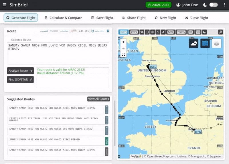Navigraph – AIRAC Cycle 2313 & simBrief – simFlight