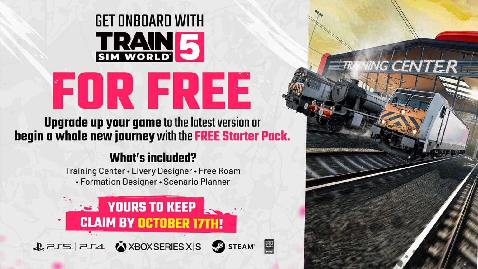 Train Sim World 5 Released – FREE Starter Pack until Oct. 17th – simFlight