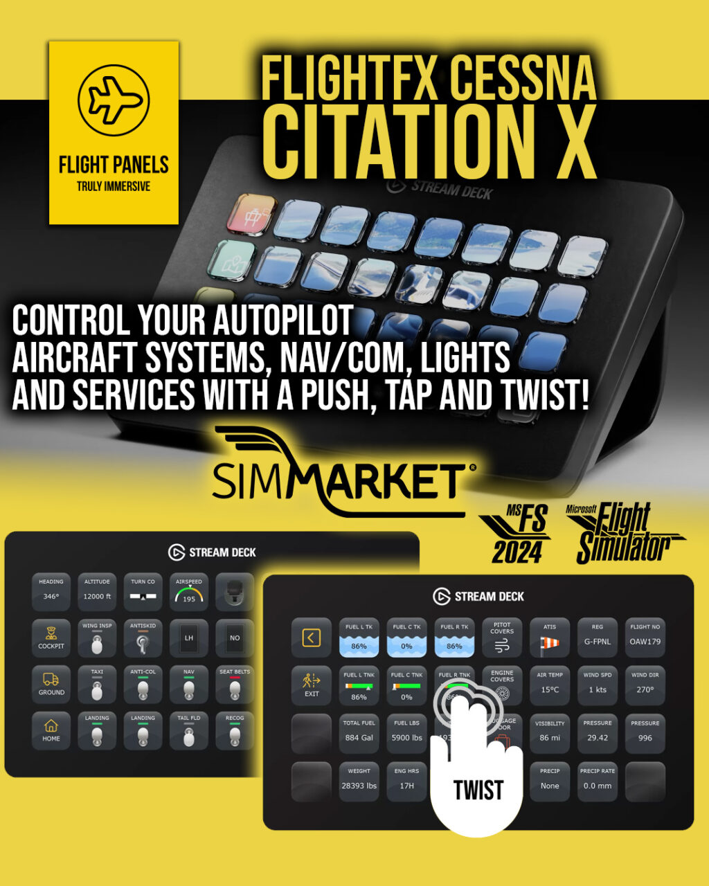 Flight Panels – Cessna CitationX Stream Deck Series MSFS – simFlight