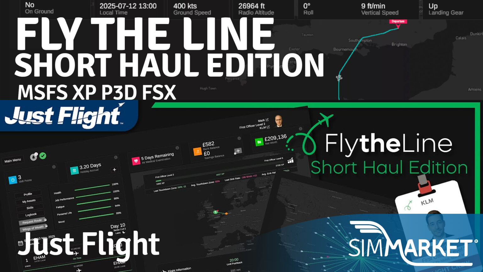 Just Flight – Fly The Line manages your career for MSFS XP P3D FSX ...